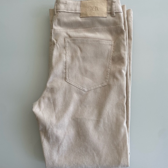 Zara | Pants | Zara Light Tan Corduroy Summer Pants Xl 34 | Poshmark